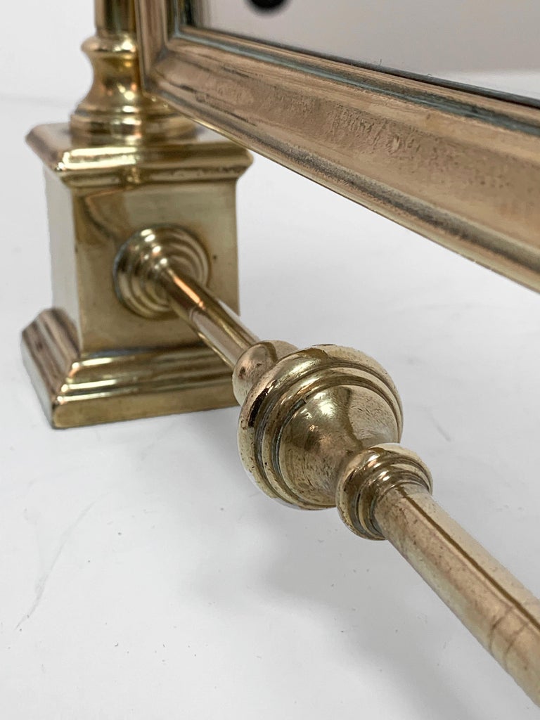 Table Mirror in Polished Brass, Vanity, Adjustable, Italy, 1950s at 1stDibs