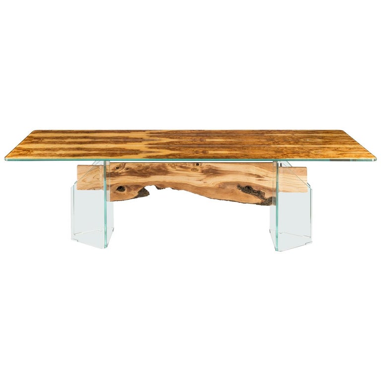 Table Portofino, in Glass and Olive-Tree Wood, Italy For Sale at ...