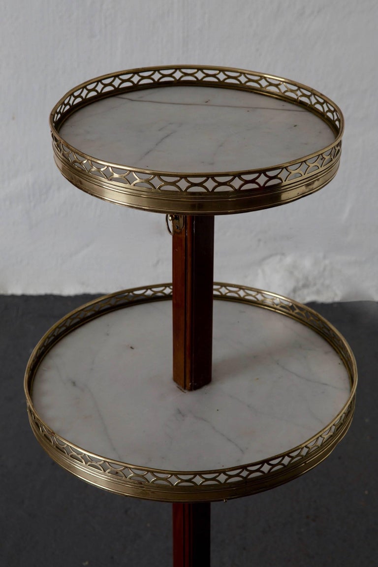 Table Tier English Mahogany Brass Marble 19th Century England For Sale ...