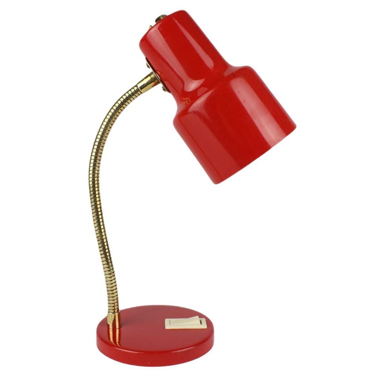 Table Small Red Retro Lamp For Sale at 1stDibs