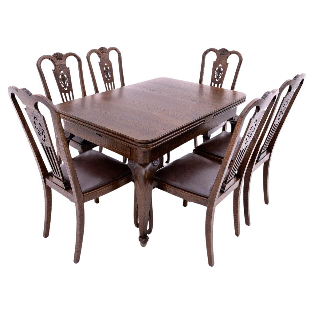 Table with chairs, Western Europe, around 1890. After renovation. For ...