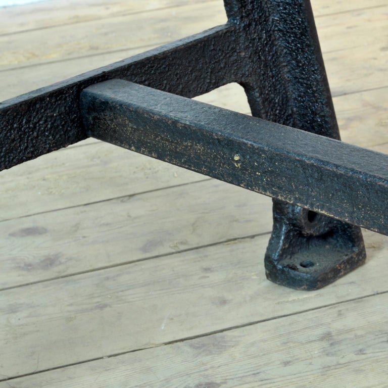 Table with Industrial Cast Iron Base at 1stDibs