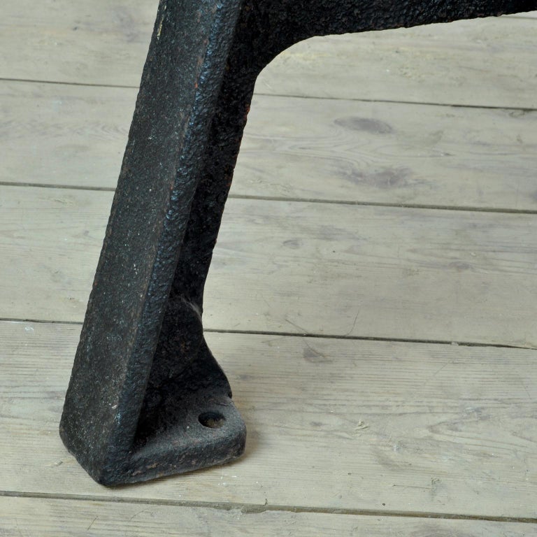 Table with Industrial Cast Iron Base at 1stDibs