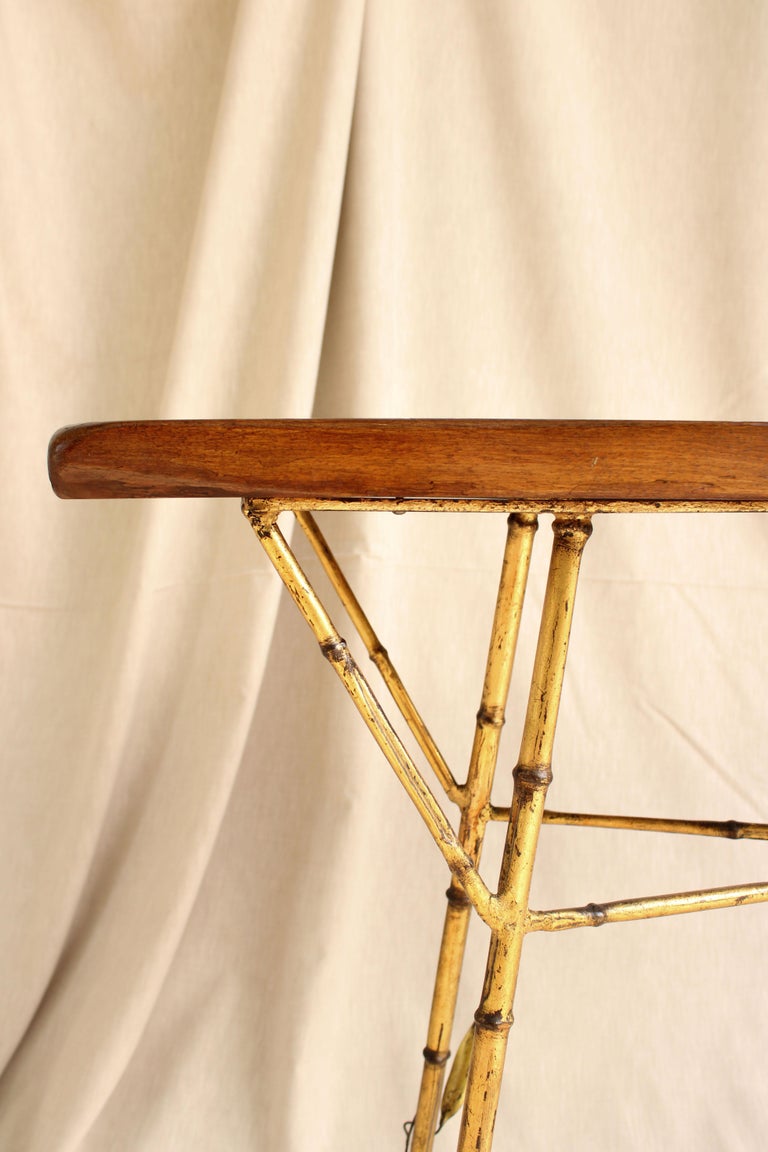 Table with Metallic Legs Imitating Bamboo, Spain, 70s For Sale at 1stDibs