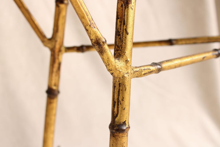 Table with Metallic Legs Imitating Bamboo, Spain, 70s For Sale at 1stDibs