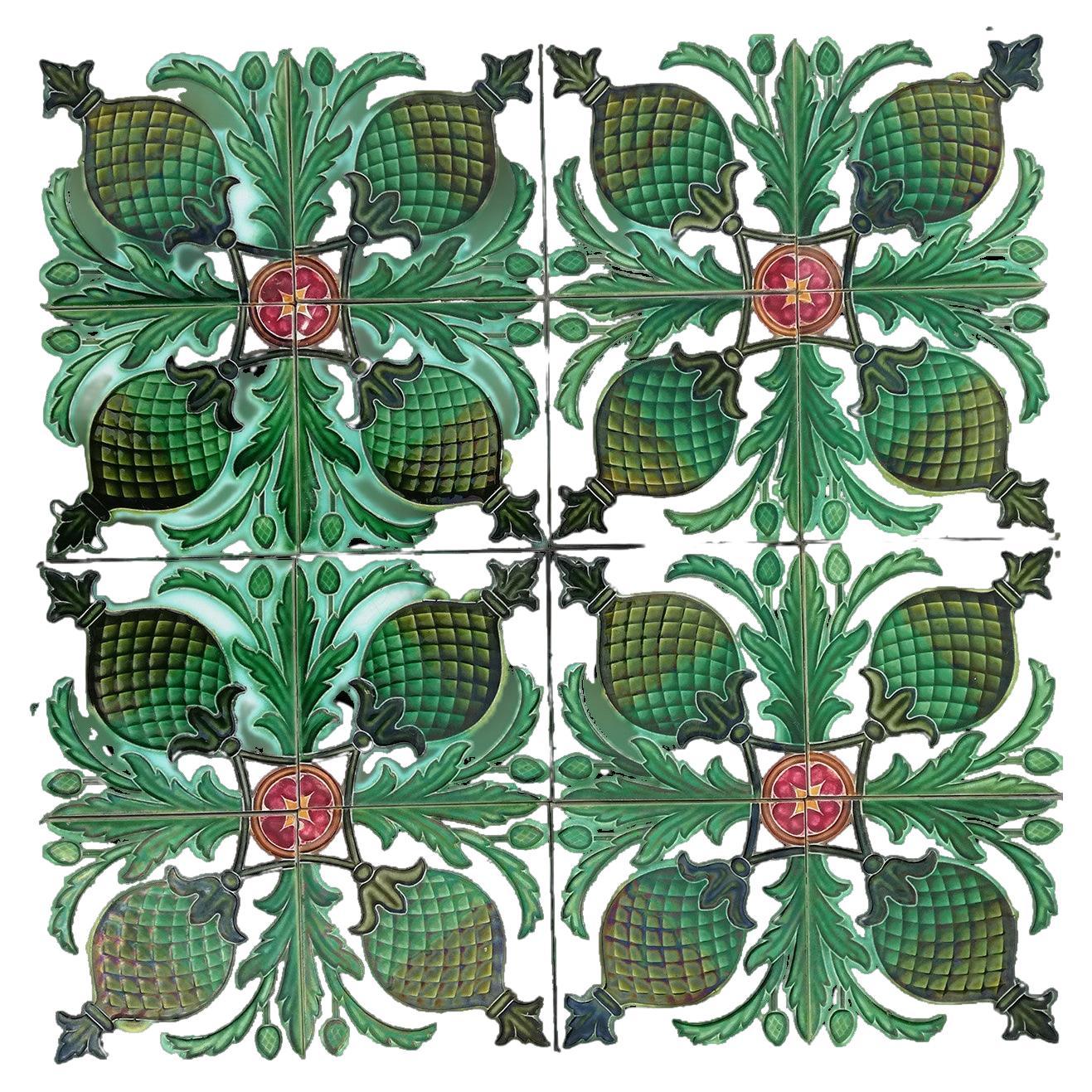 1 of the 45 Green Art Deco Glazed Relief Tiles by Deutsche ...