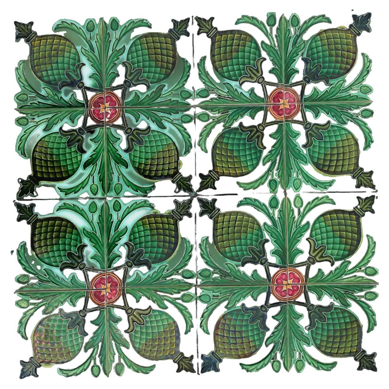 1 of the 45 Green Art Deco Glazed Relief Tiles by Deutsche ...