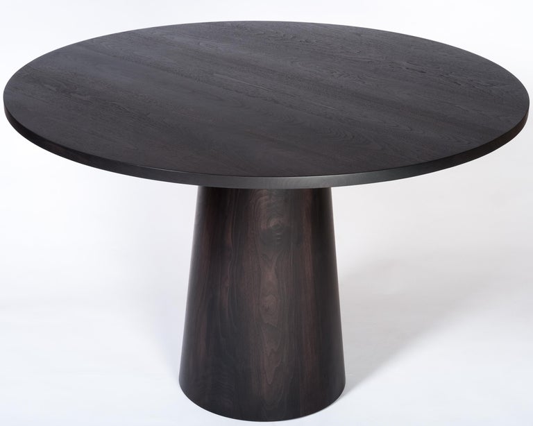 Tabor Dining Table by Tretiak Works, Contemporary Oxidized Walnut Round ...
