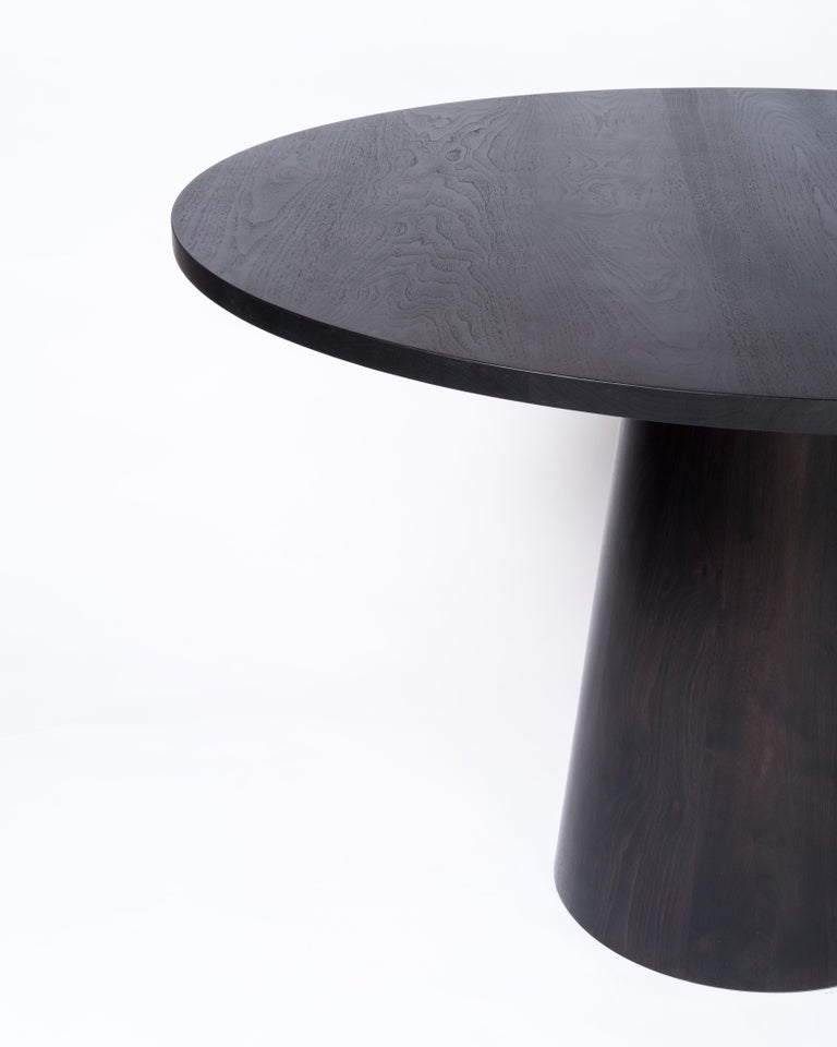 Tabor Dining Table by Tretiak Works, Contemporary Oxidized Walnut Round ...