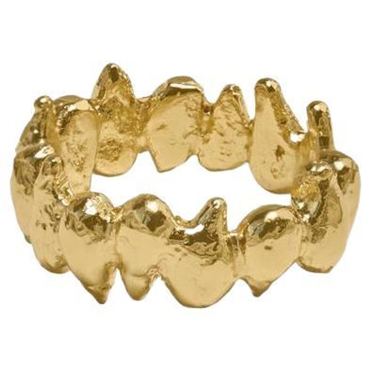 Tabua Ring is handmade of 24ct gold-plated bronze For Sale at 1stDibs