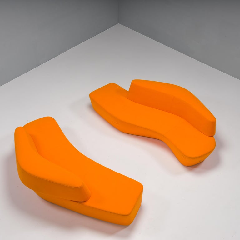 Tacchini by Pearson Lloyd Orange Polar Sofas, Set of 2 at 1stDibs