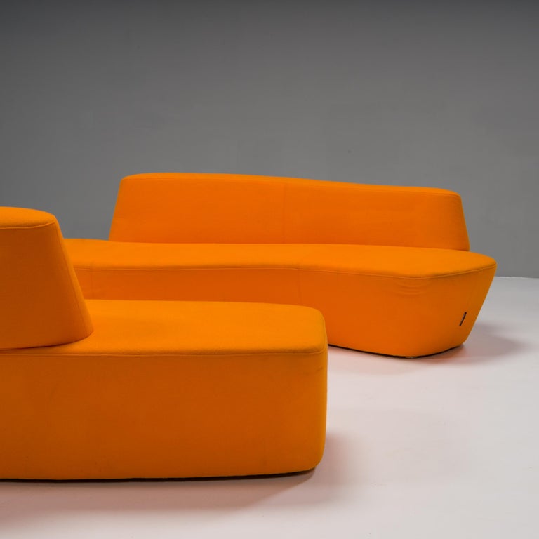 Tacchini by Pearson Lloyd Orange Polar Sofas, Set of 2 at 1stDibs