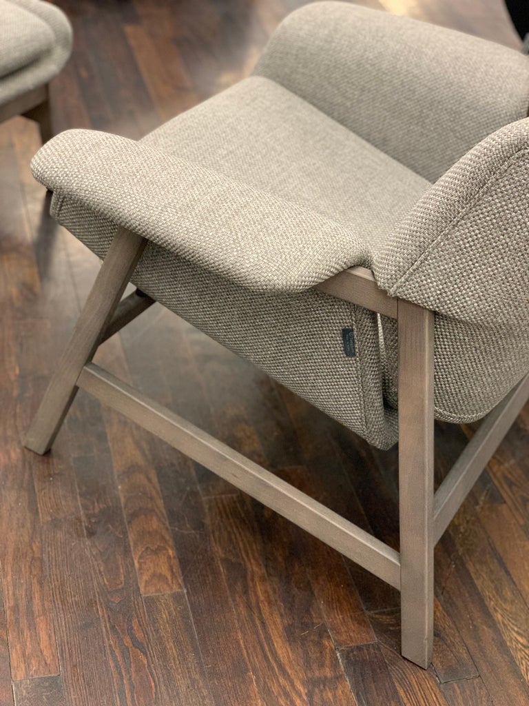 Tacchini Grey Agnese Armchair with Ottoman by Gianfranco Frattini at ...