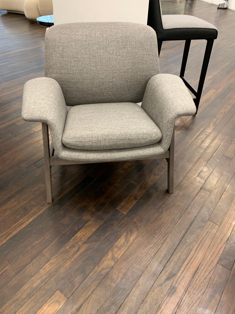 Tacchini Grey Agnese Armchair with Ottoman by Gianfranco Frattini at ...