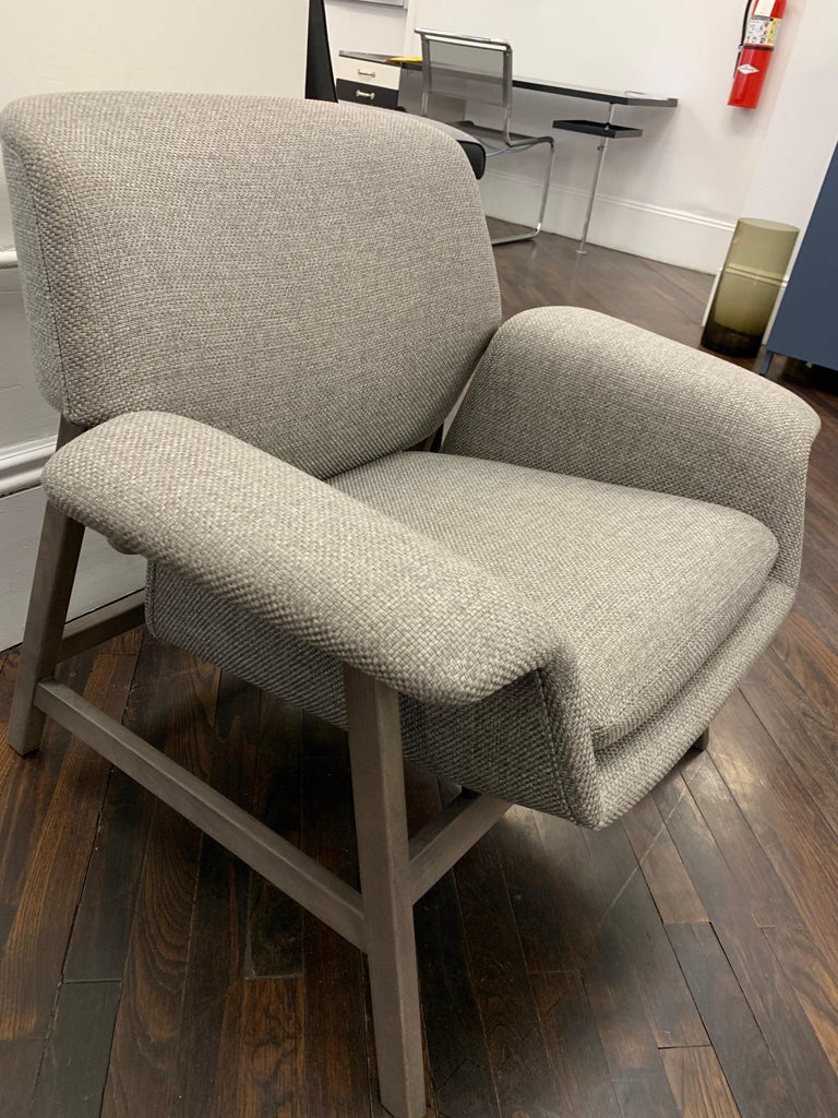 Tacchini Grey Agnese Armchair with Ottoman by Gianfranco Frattini at ...