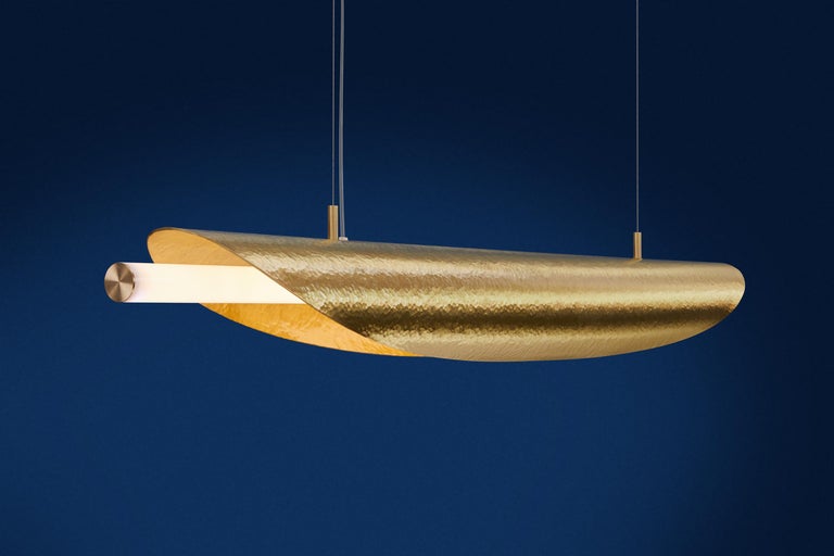 Taco De Luz Grande Hammered Brass Pendant Light by Aristotelis Barakos ...