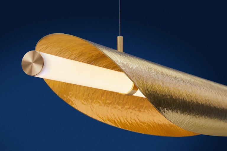 Taco De Luz Grande Hammered Brass Pendant Light by Aristotelis Barakos ...