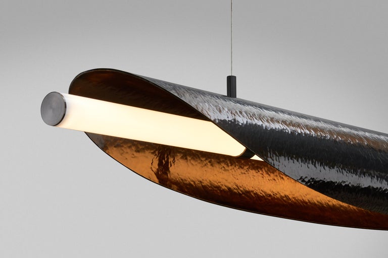 Taco De Luz Grande Hammered Brass Pendant Light by Aristotelis Barakos ...