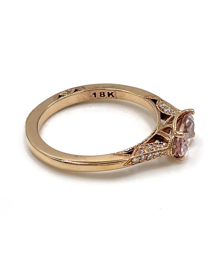 Tacori 18K Rose Gold East-West Ring with Morganite For Sale at 1stDibs
