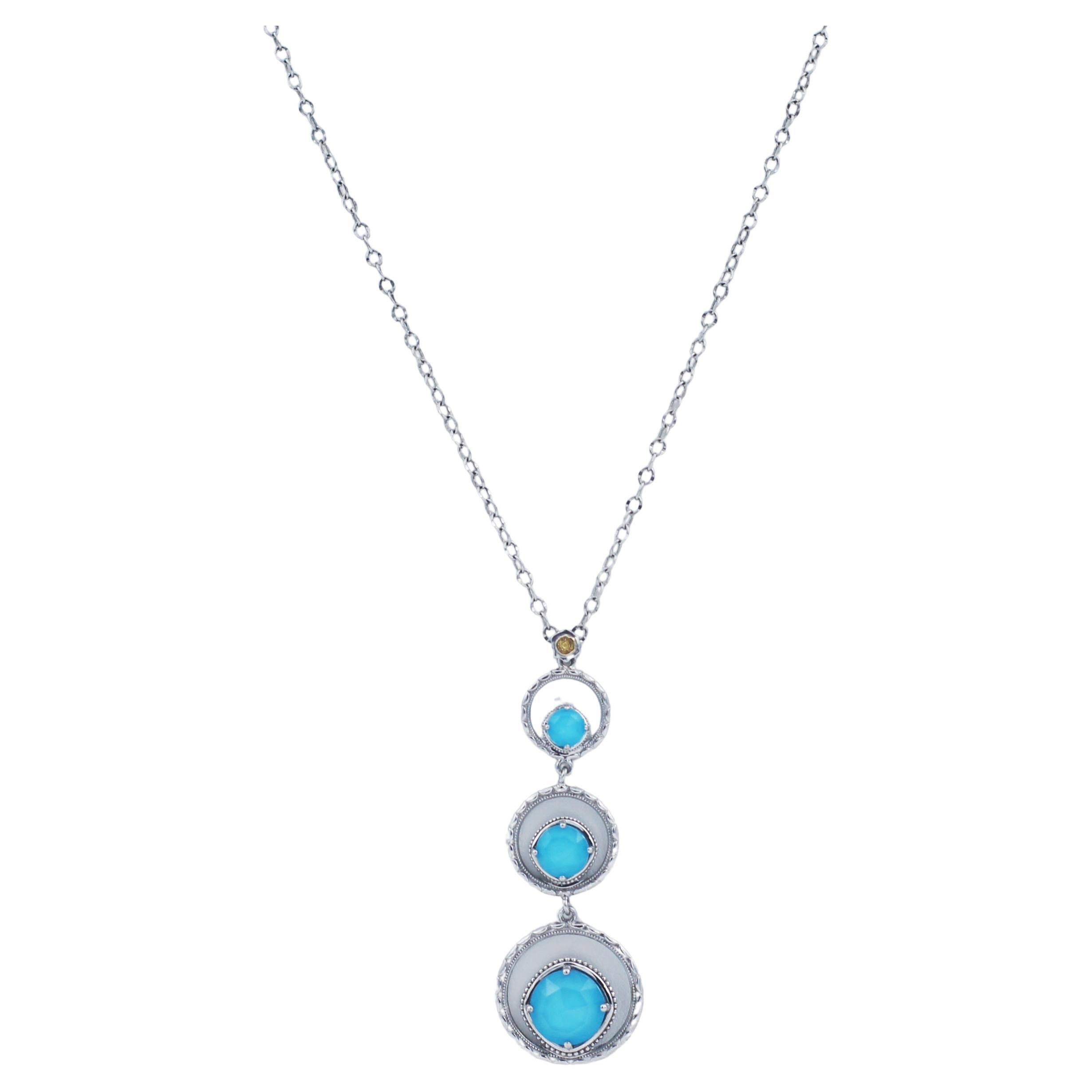 TACORI 925 18k Gemma Bloom 3 Skipping Stone Neo-turquoise Necklace For ...