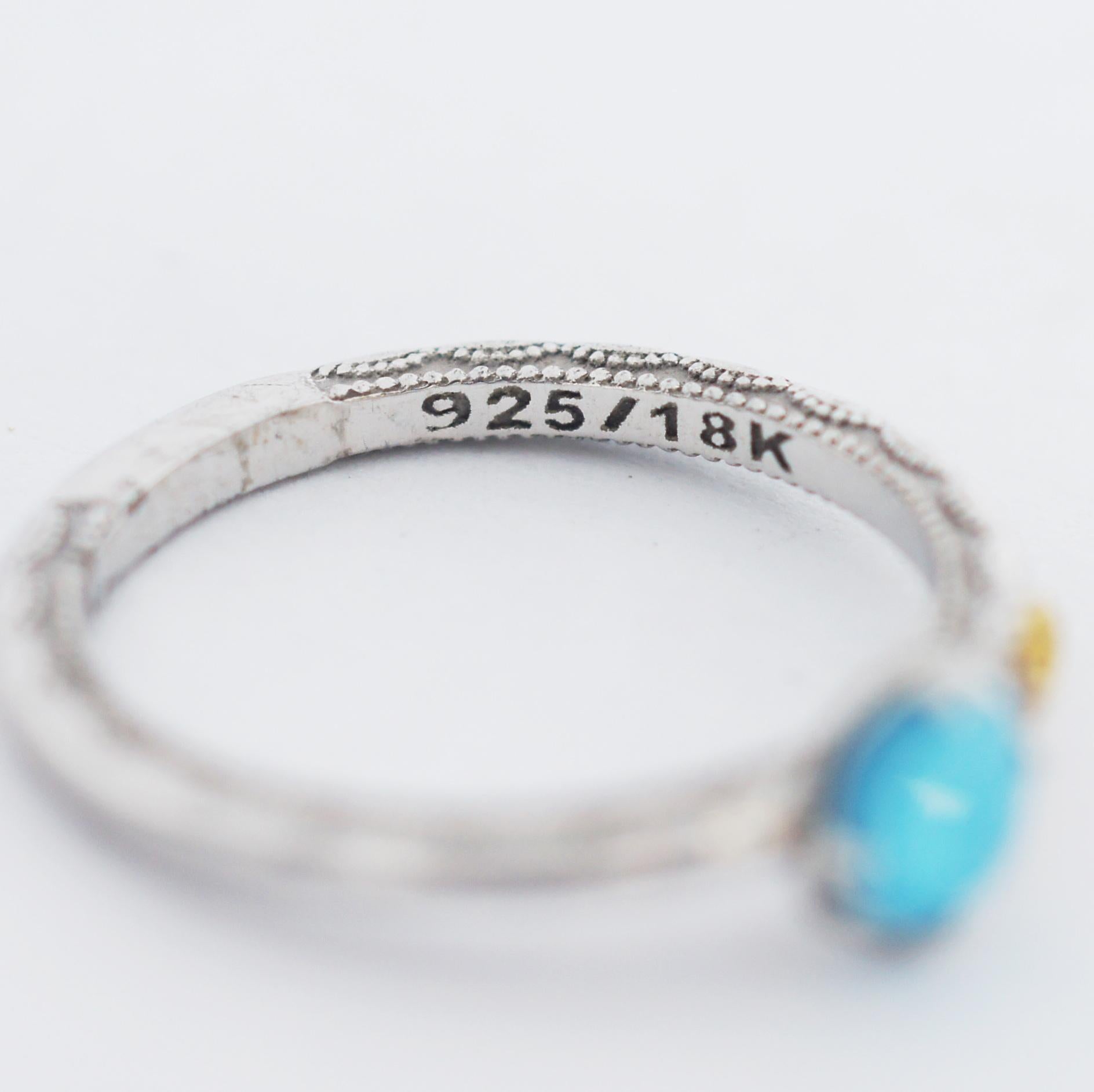 TACORI 925 18K Gemma Bloom Petite NeoTurquoise Ring For Sale at 1stDibs