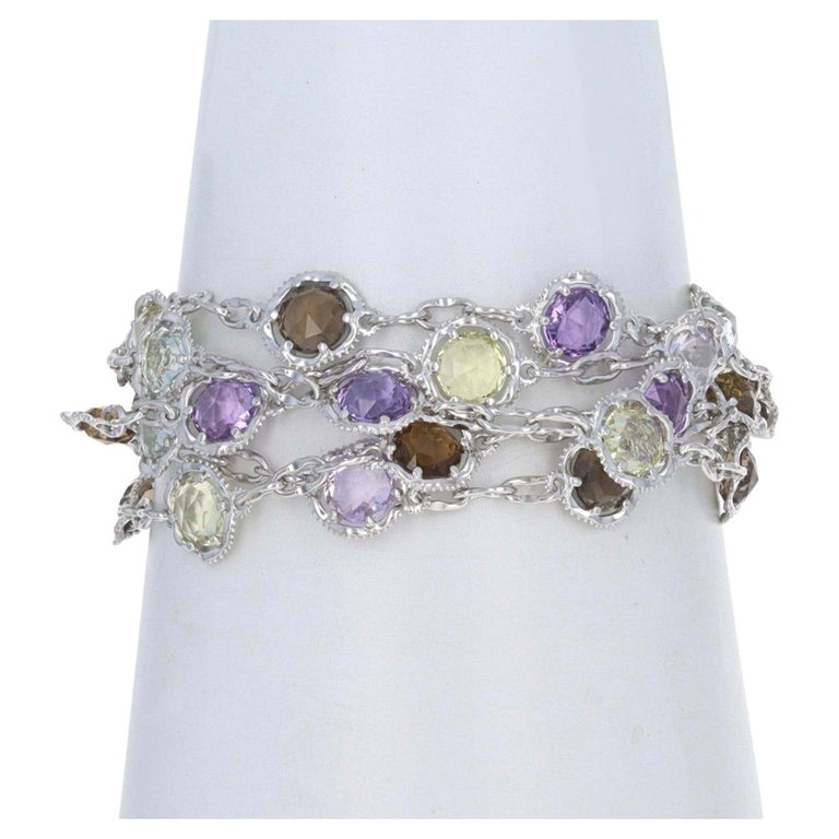 Tacori Crescent Crown Cascading Gem Bracelet 7 1/4" Sterling 925 Rose ...