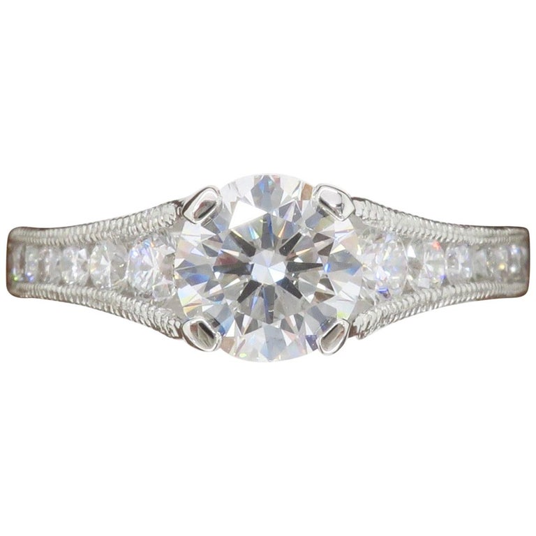 Tacori Platinum Reverse Crescent Certified Diamond Engagement Ring at ...