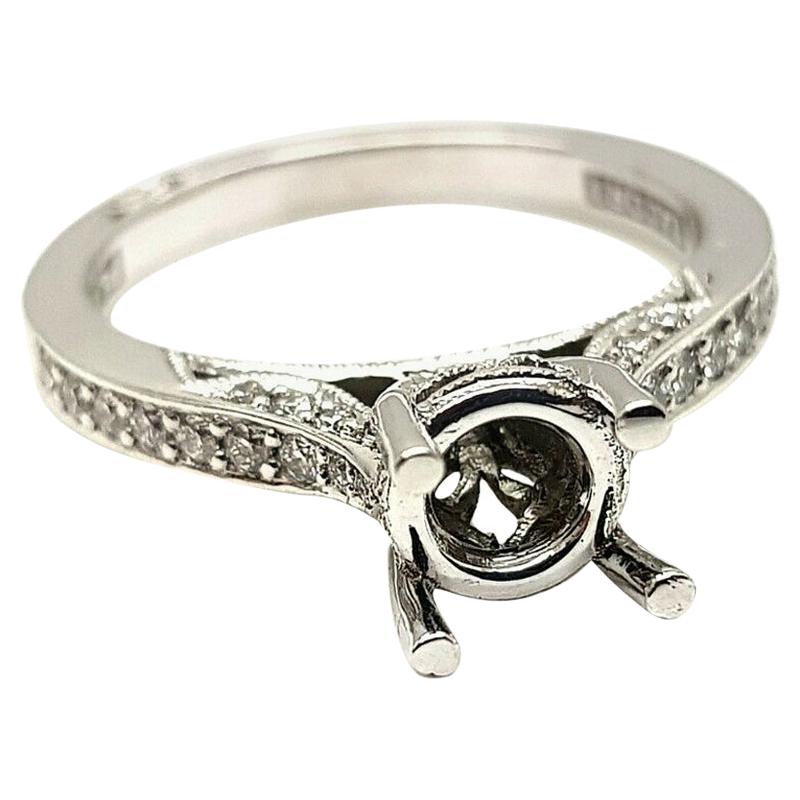 Tacori Platinum Diamond Semi Mount Ring with .30 Pts in Diamonds For ...