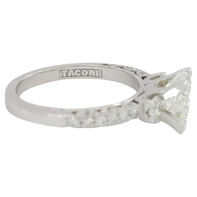 Tacori Radiant Cut Diamond 3-Stone Platinum Engagement Ring For Sale at ...