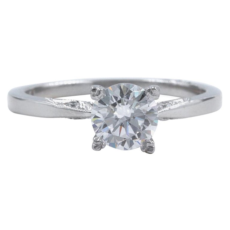 Tacori Solitaire Semi-Mount Setting in Platinum For Sale at 1stDibs