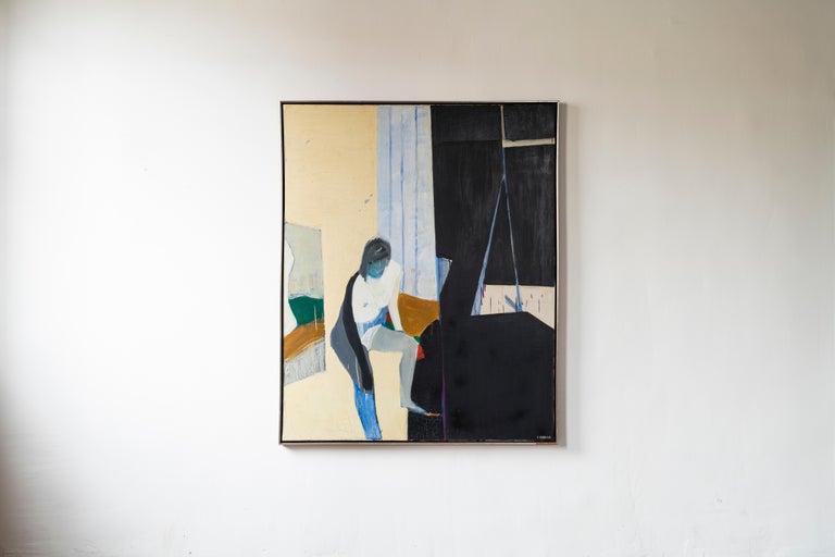 Tadashi Asoma Oil Painting of a Woman, 1960s For Sale at 1stDibs