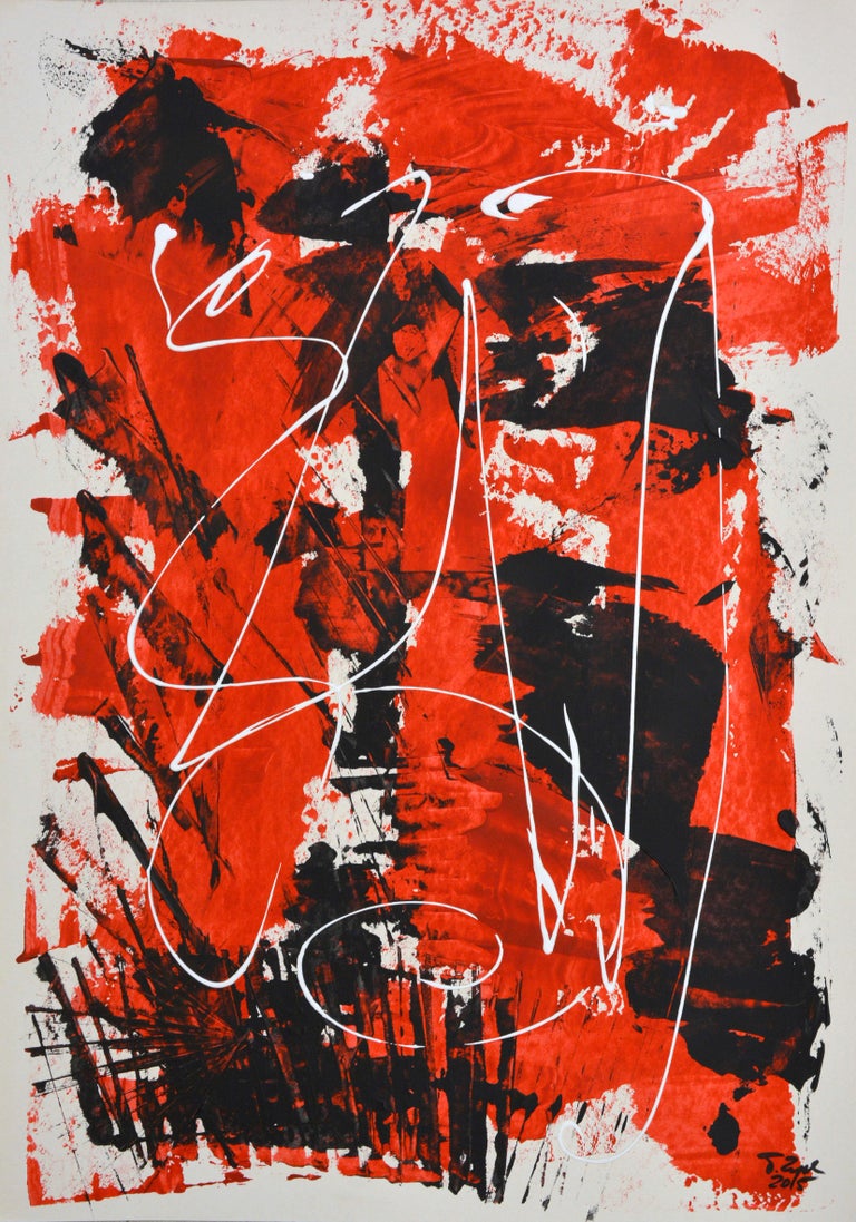 Tadeusz Zych - Untitled / Acrylic on cardboard / 100 x 70 cm For Sale ...