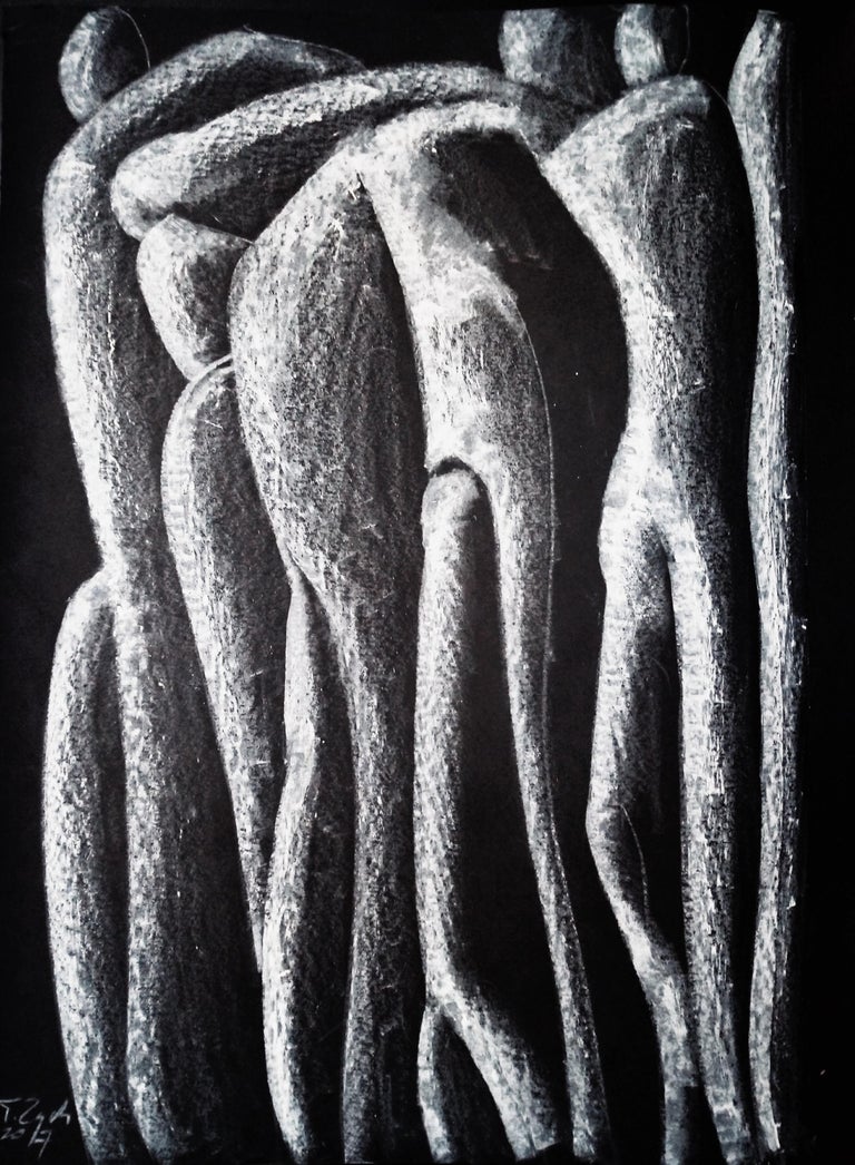 Tadeusz Zych - "Unity" / Oil pastel on cardboard / 68 x 48 cm For Sale ...
