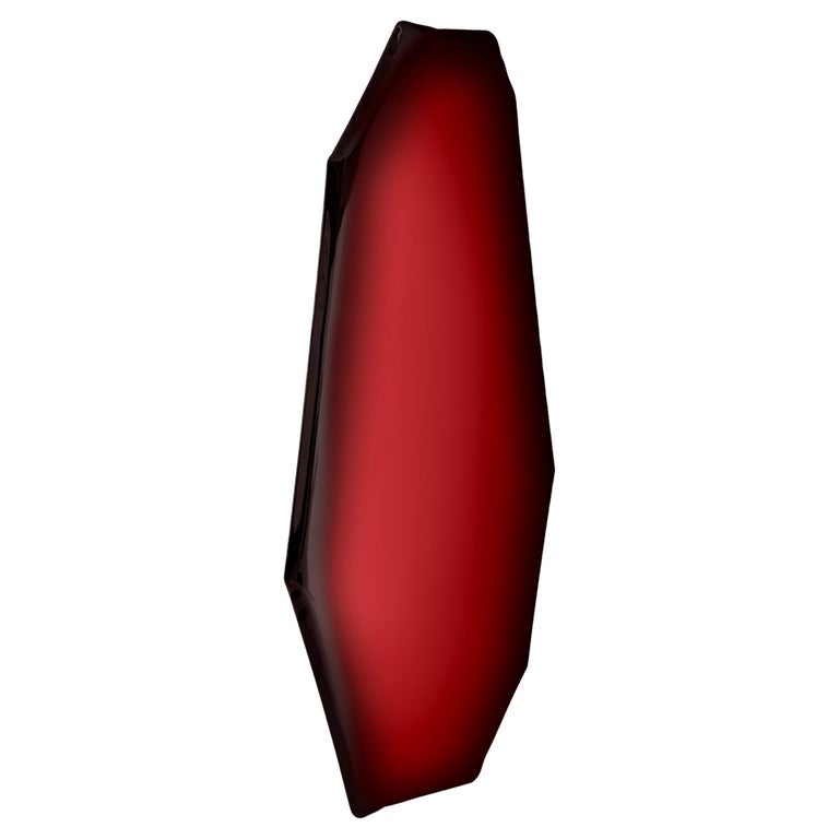 Tafla C1 Polished Rubin Red Color Stainless Steel Wall Mirror by Zieta ...