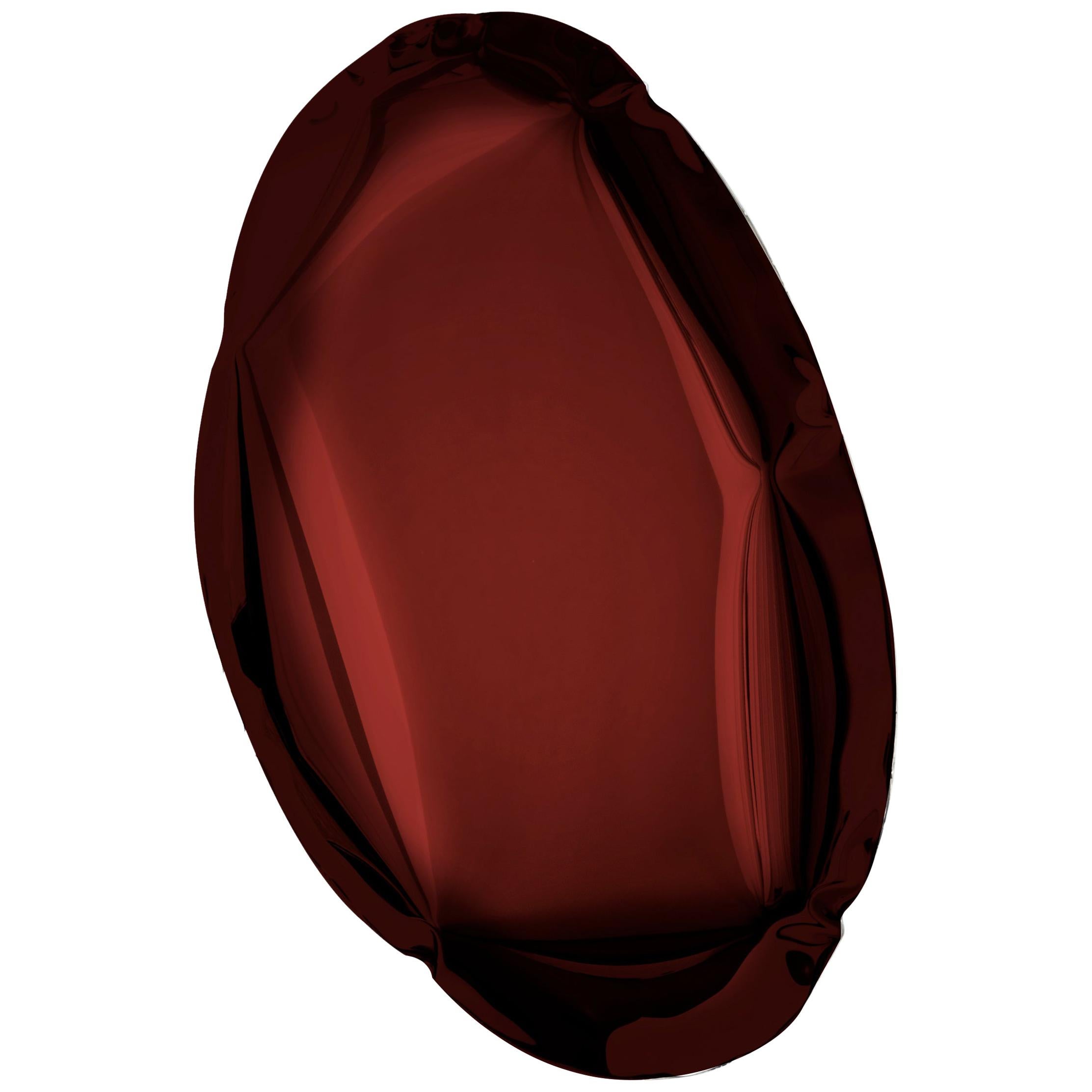 Oko 150 Rubin Red Color Stainless Steel Wall Mirror by Zieta For Sale ...