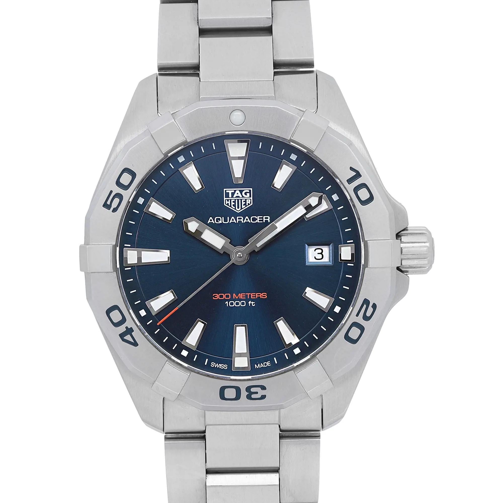 TAG Heuer Aquaracer Steel Blue Dial Quartz Mens Watch WBD1112.BA0928 at ...