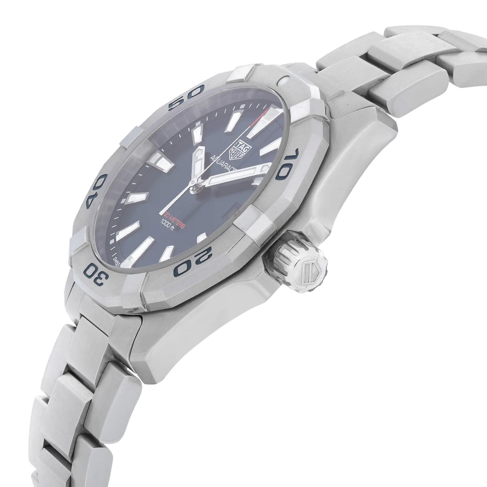 TAG Heuer Aquaracer Steel Blue Dial Quartz Mens Watch WBD1112.BA0928 at ...
