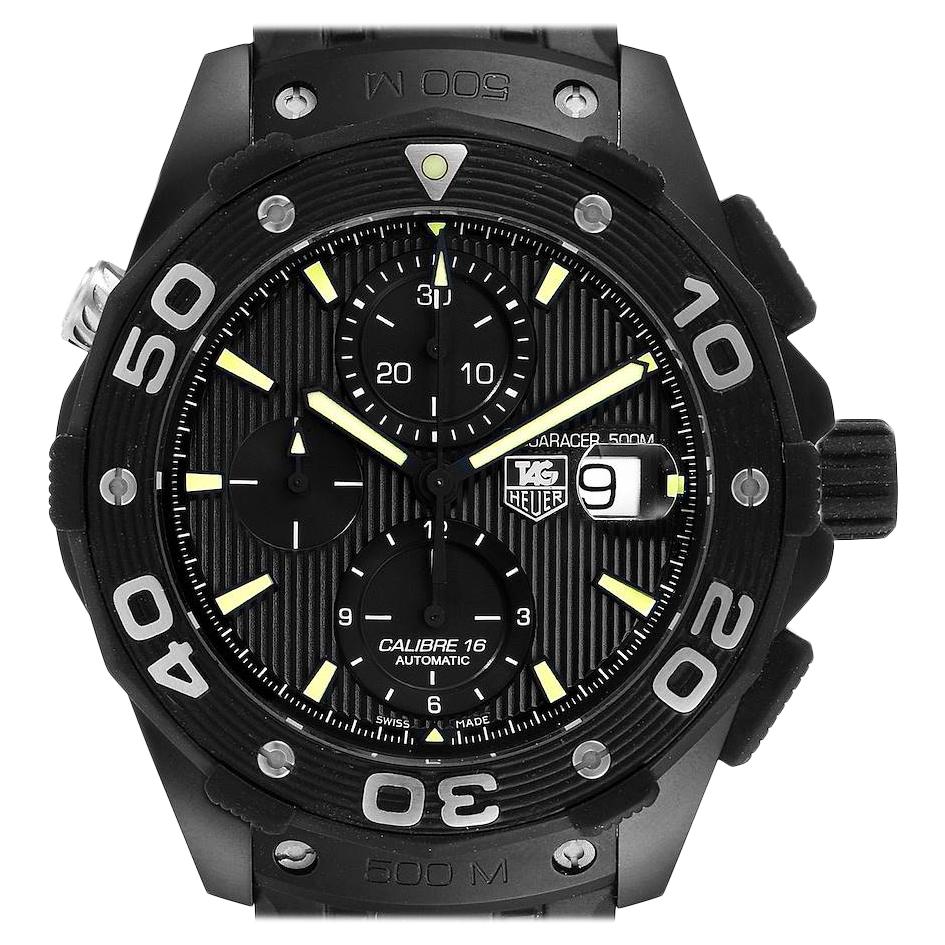 TAG Heuer Aquaracer Calibre 16 Chrono Titanium PVD Watch CAJ2180 Box ...