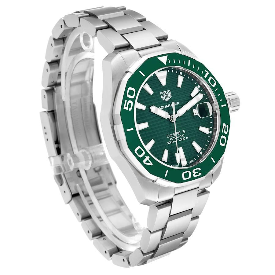 Tag Heuer Aquaracer Green Dial Steel Mens Watch WAY2015 Unworn For Sale ...