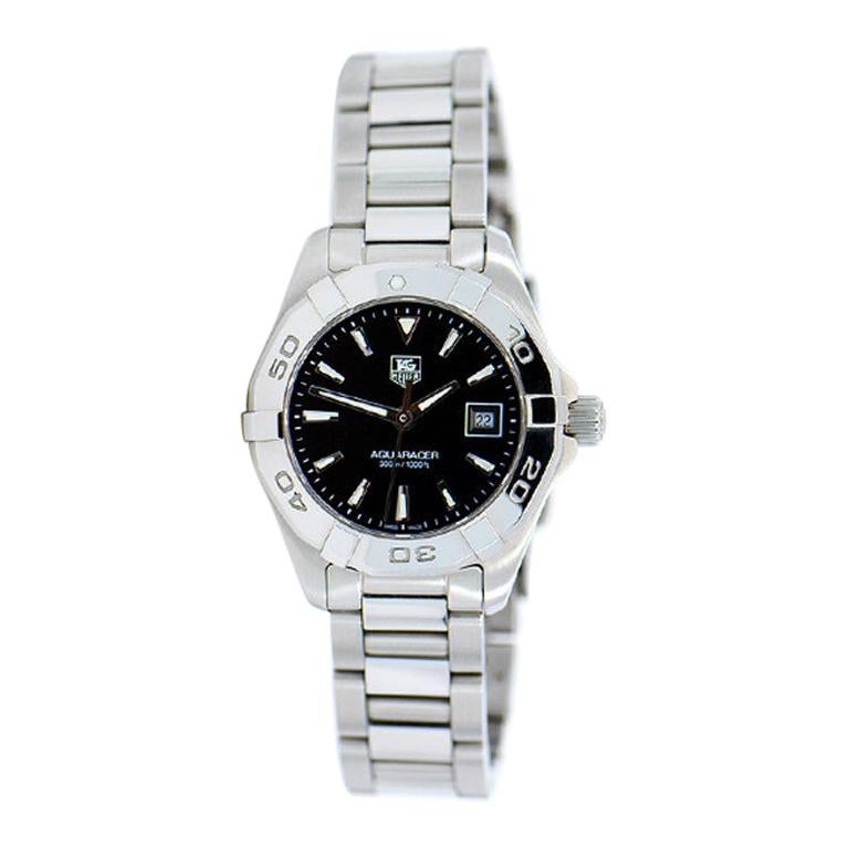 TAG Heuer Aquaracer Stainless Steel Ladies Watch, Black Dial For Sale ...