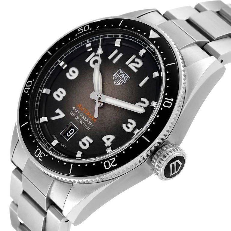 Tag Heuer Autavia Calibre 5 Brown Dial Steel Mens Watch WBE5114 Box ...