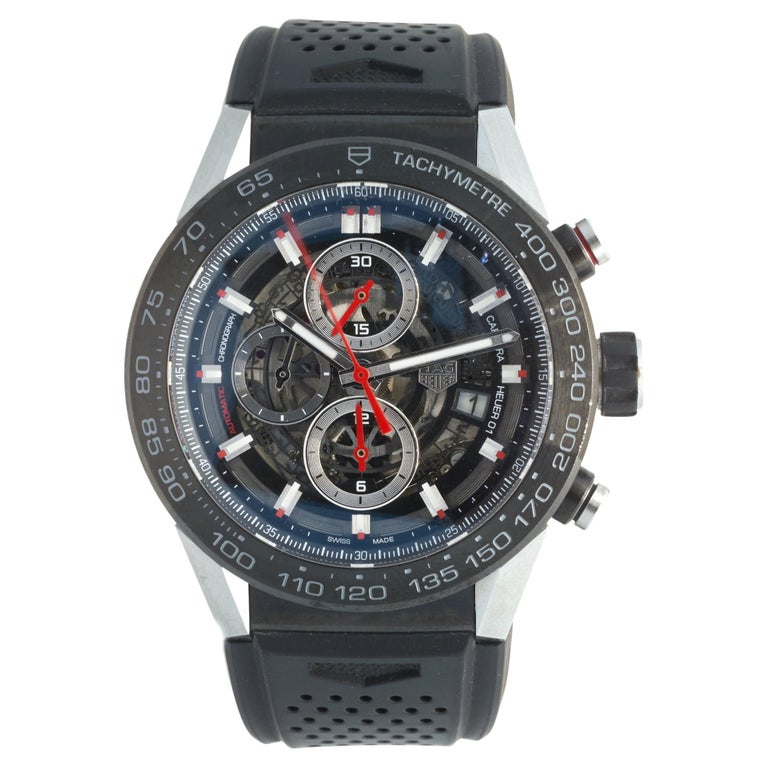 Tag Heuer Black PVD Stainless Steel Carrera Skeleton For Sale at 1stDibs