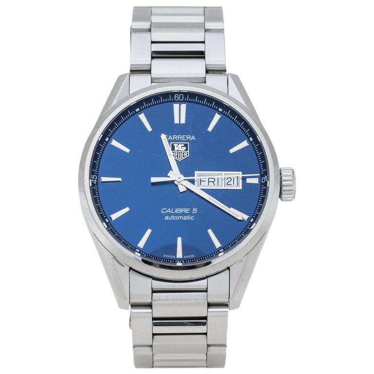 TAG Heuer Blue Carrera Calibre 5 WAR201E.BA0723 Men's Wristwatch 41 mm at 1stDibs