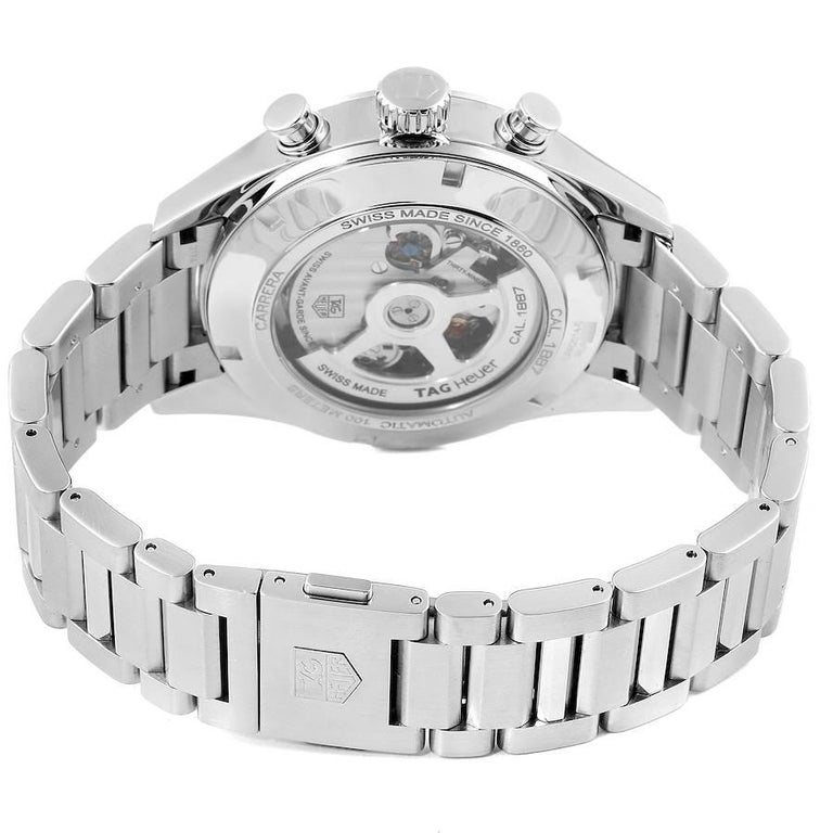 TAG Heuer Carrera 1887 Black Dial Chronograph Steel Mens Watch CAR2014 ...