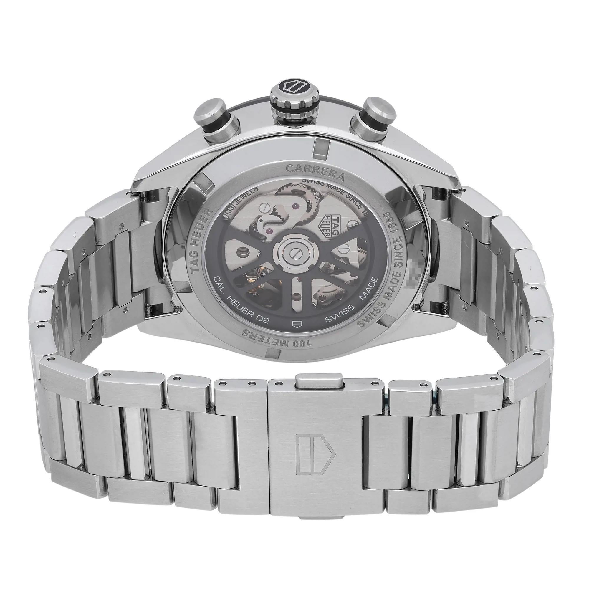 TAG Heuer Carrera Steel Black Dial Automatic Mens Watch CBN2A1B.BA0643 ...