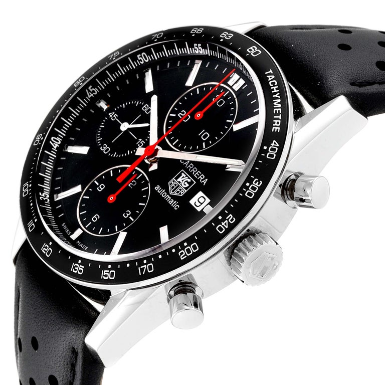 TAG Heuer Carrera Black Dial Chronograph Men's Watch CV2014 For Sale at ...