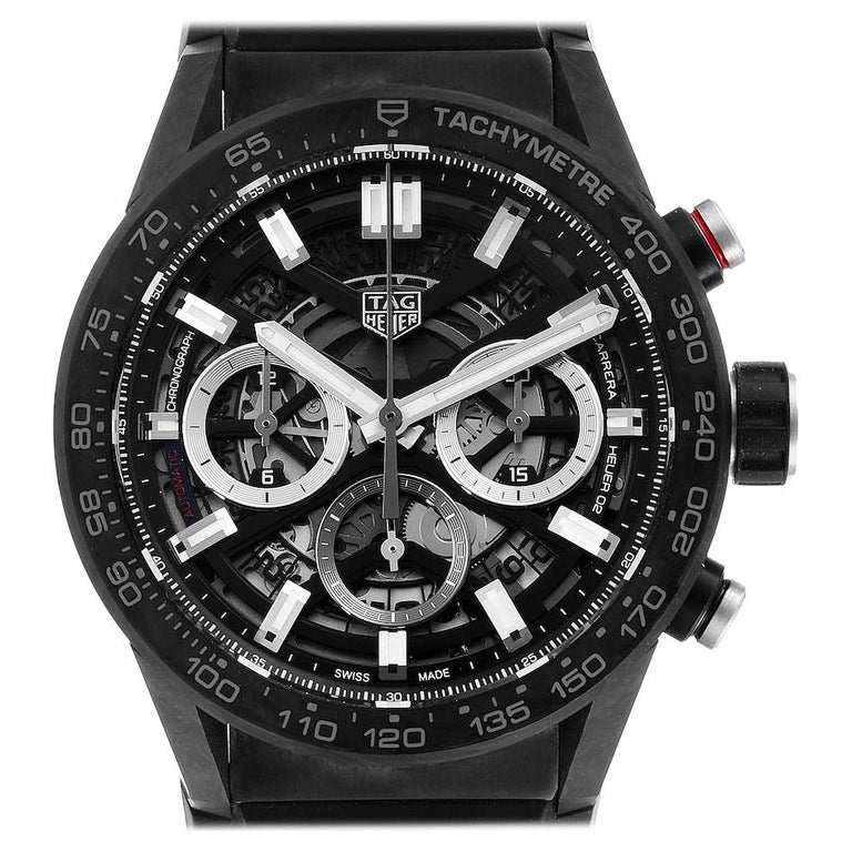 TAG Heuer Carrera Black PVD Steel Chronograph Mens Watch CBG2016 Unworn ...
