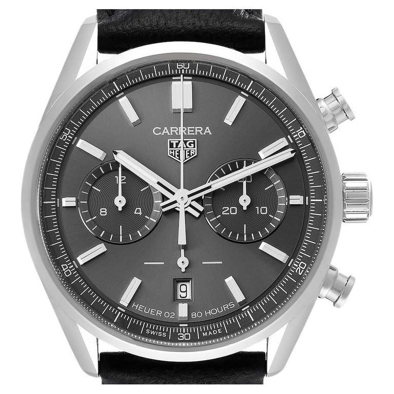Tag Heuer Carrera Calibre Grey Dial Steel Mens Watch CBN2012 Box Card ...