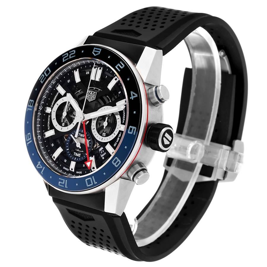 Tag Heuer Carrera Chronograph GMT Batman Bezel Steel Watch CBG2A1Z Box ...