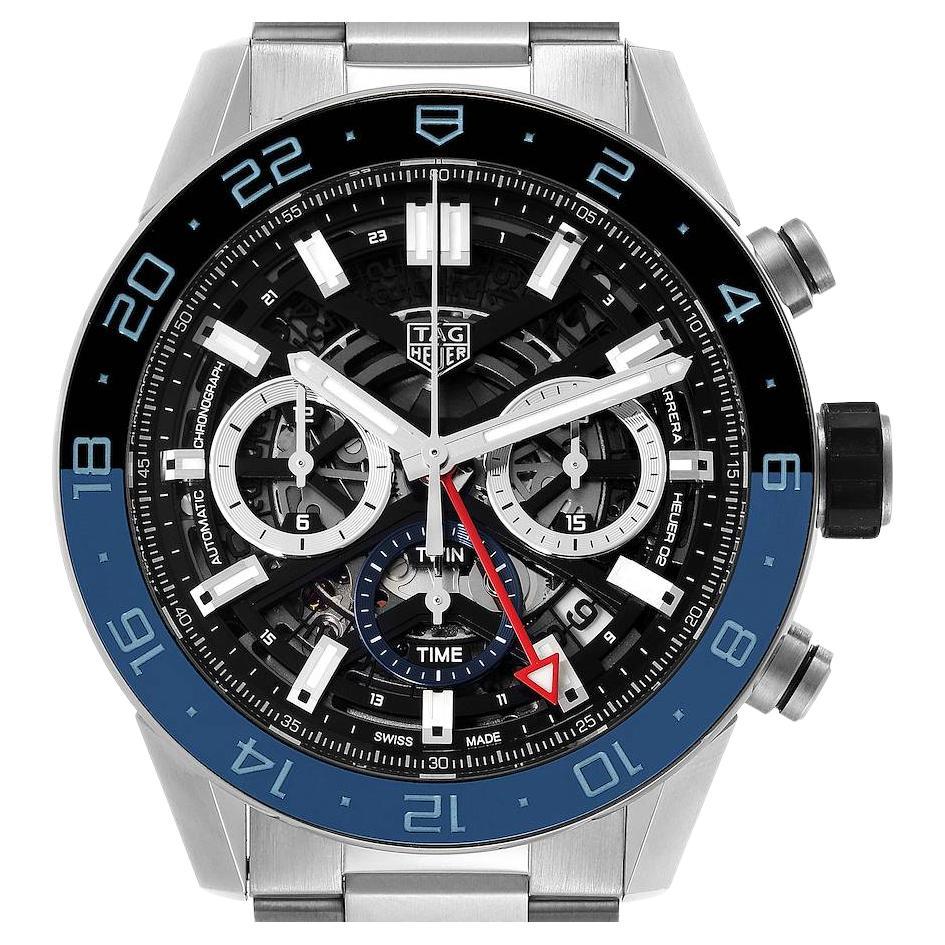 Tag Heuer Carrera Chronograph GMT Batman Bezel Steel Watch CBG2A1Z at ...